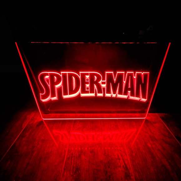 Other | Spiderman Led Neon Red Light Sign 8x12 | Poshmark